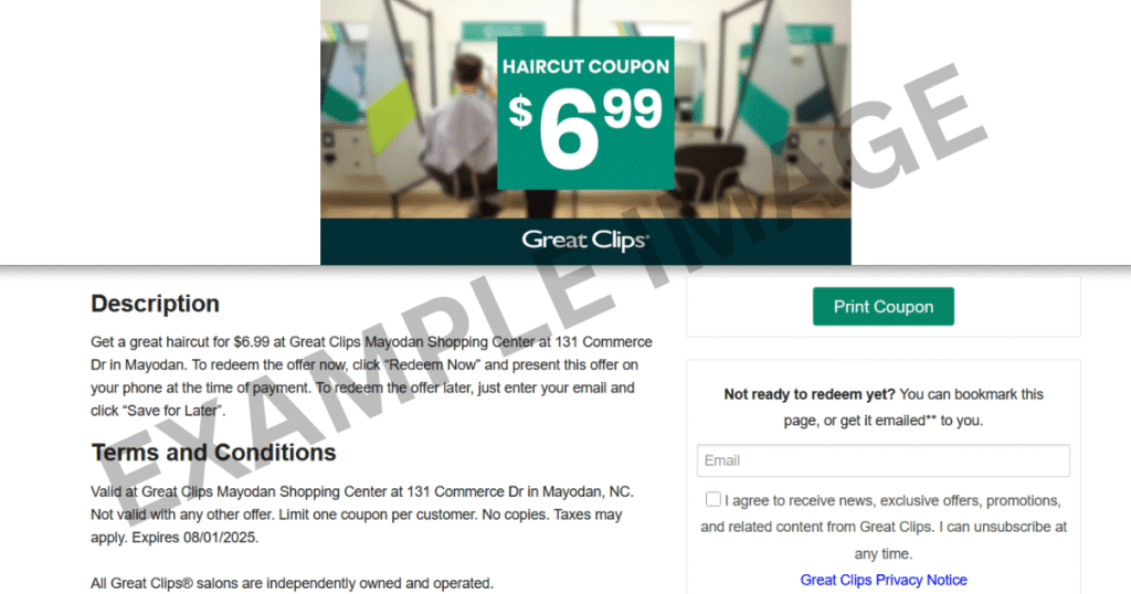 Printable Great Clips $6.99 Coupons For Haircut - 2026